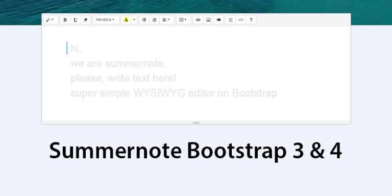 How to install Summernote WYSIWYG with Bootstrap 4