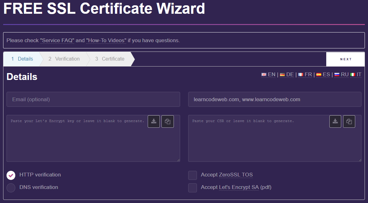 How To Create A Free Ssl Using Lets Encrypt Zerossl
