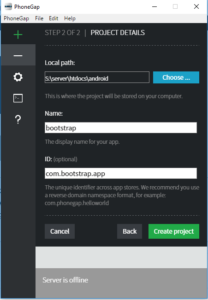Step by step creates a mobile app with PhoneGap.