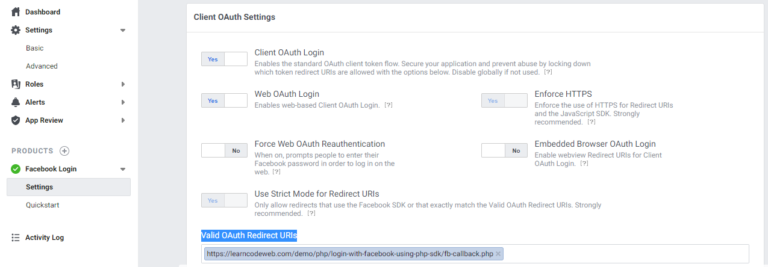 Login with Facebook using PHP SDK